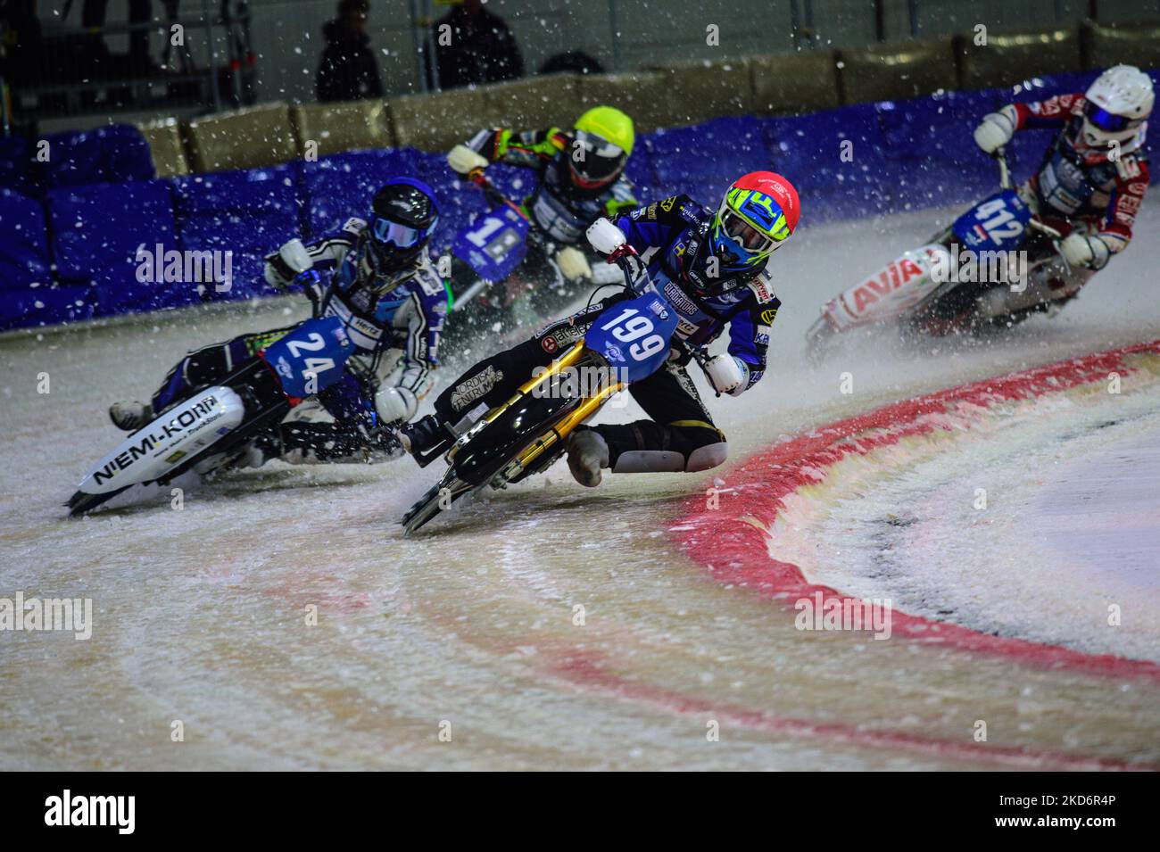 Martin Hååruhiltunen (199) (Red) leads Max Koivula (24) (Blue) Benedict ...