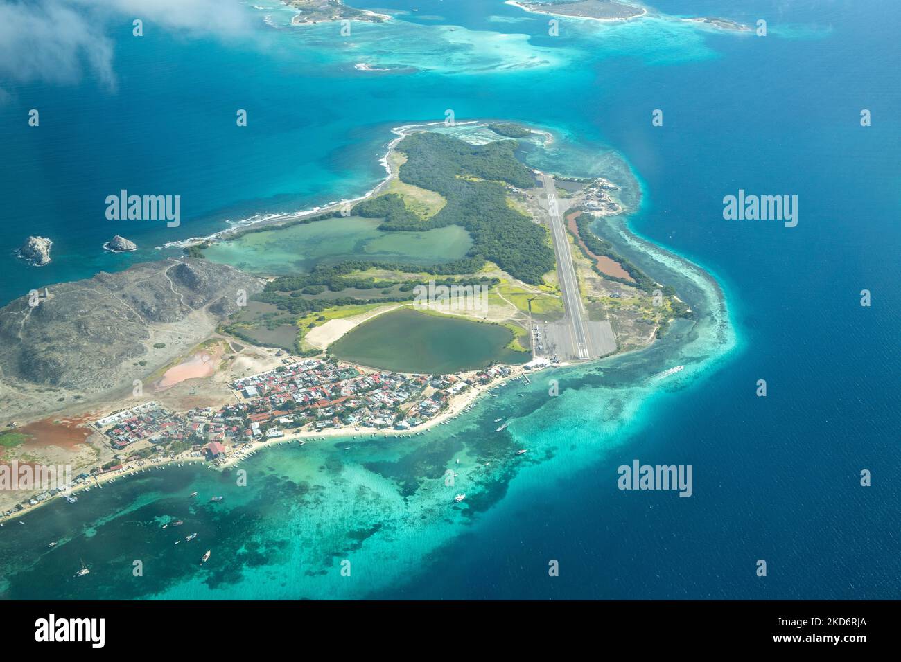 An aerial view of Grand Roque Los Roques Venezuela Stock Photo - Alamy