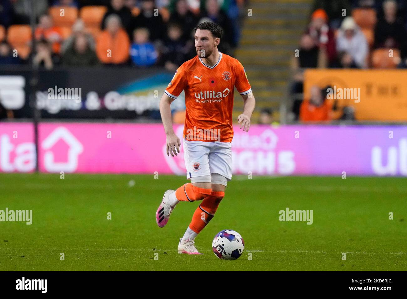 James Husband #3 of Blackpool during the Sky Bet Championship match ...