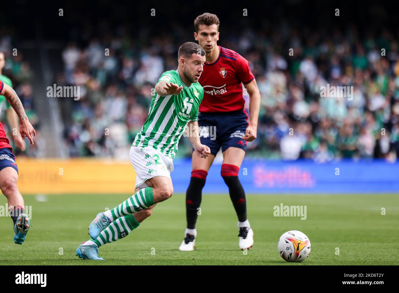 Aitor Ruibal of Real Betis in action during the La Liga Santader match between Real Betis and CA ...