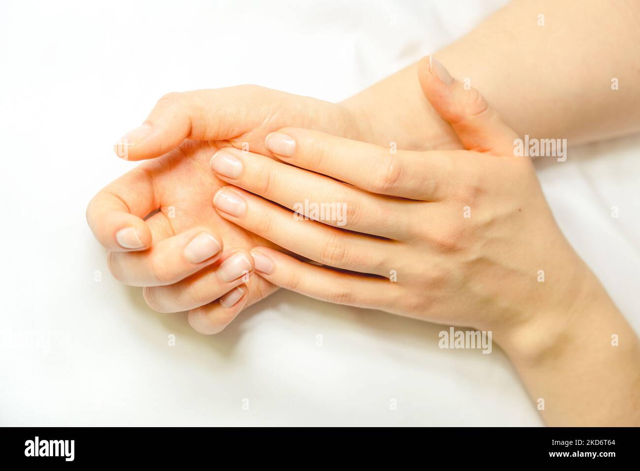 Female Hands in front of white background Stock Photo - Alamy