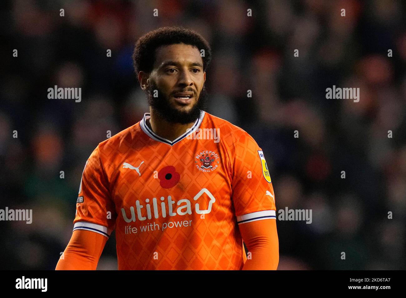Keshi Anderson #10 of Blackpool during the Sky Bet Championship match ...