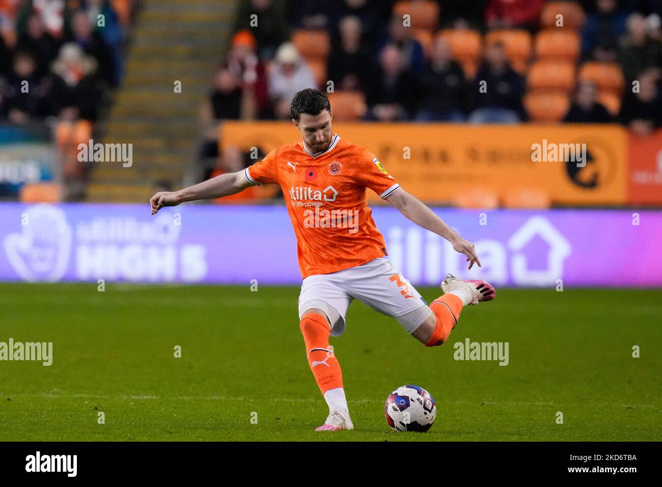 James Husband #3 of Blackpool during the Sky Bet Championship match ...