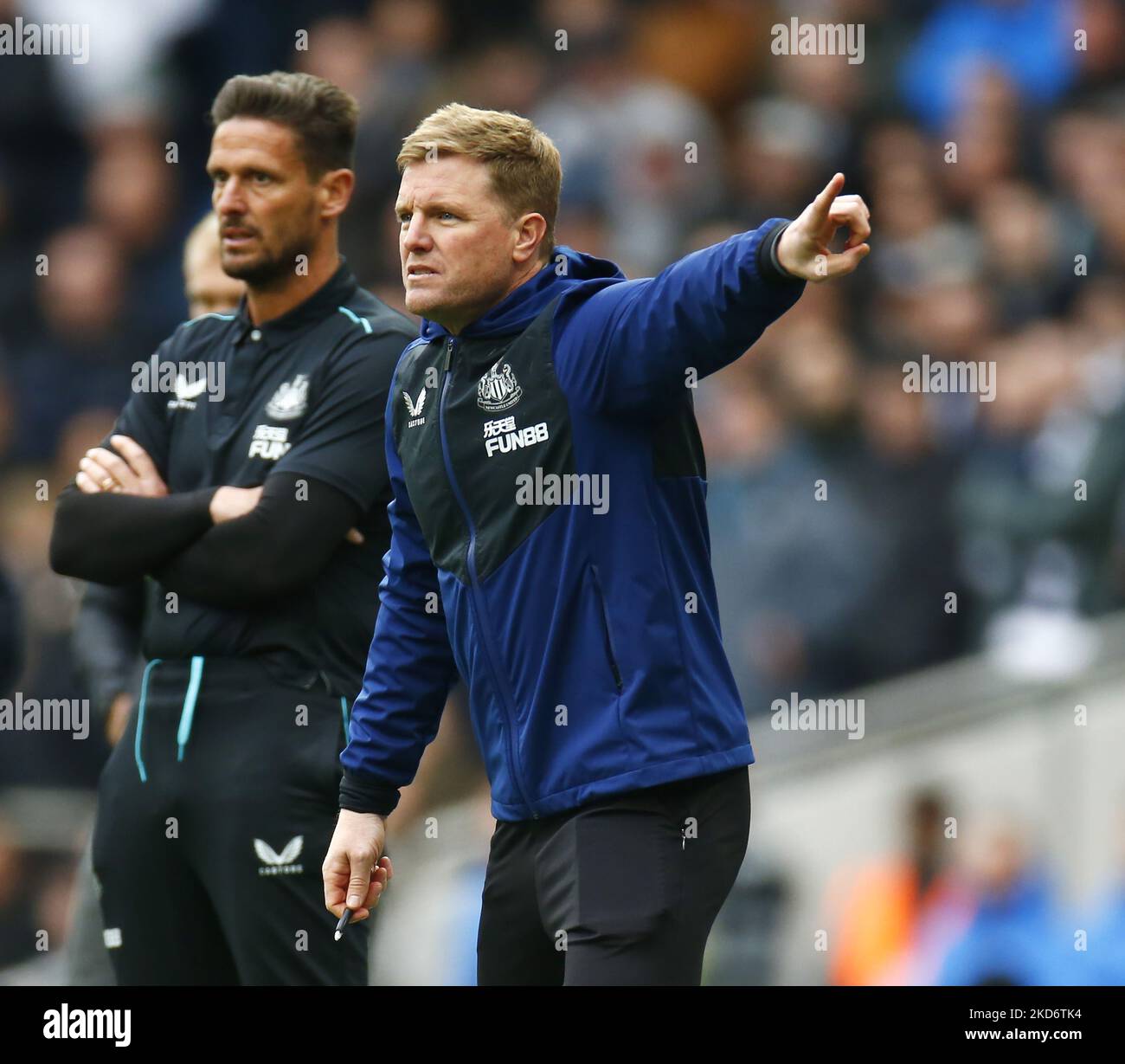 L-R Assistant Coach Jason Tindall and Newcastle United manager Eddie ...
