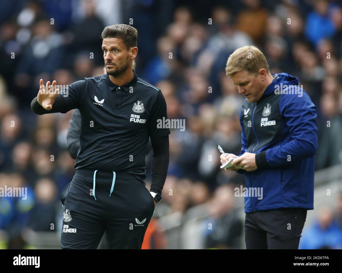 L-R Assistant Coach Jason Tindall and Newcastle United manager Eddie ...