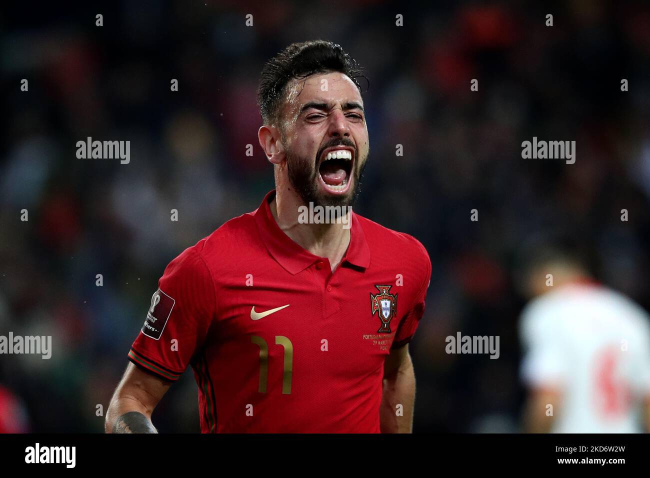 Portugal's midfielder Bruno Fernandes celebrates after scoring a goal ...