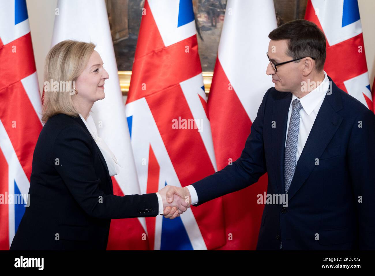 British Foreign Secretary Liz Truss meets Polish Prime Minister Mateusz ...