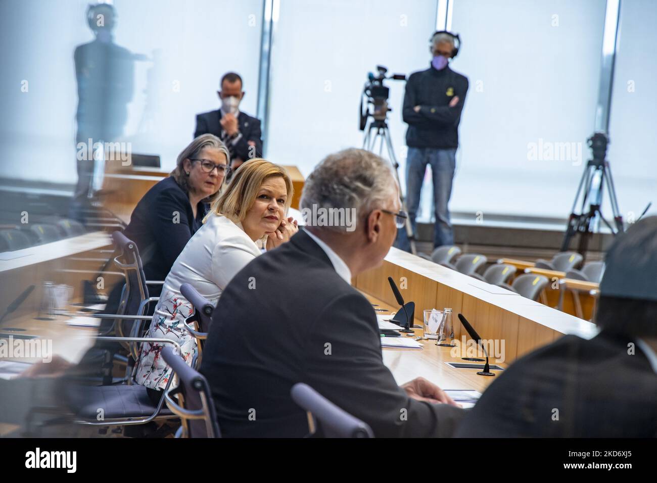 (R-L) President of Germany's Federal Criminal Office Holger Muench ...