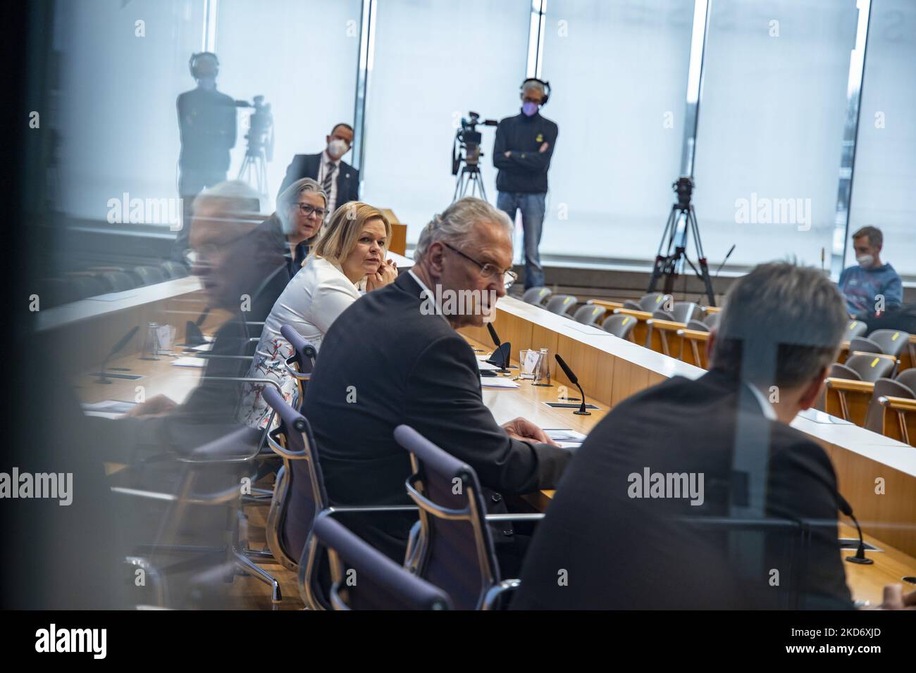 (R-L) President of Germany's Federal Criminal Office Holger Muench ...