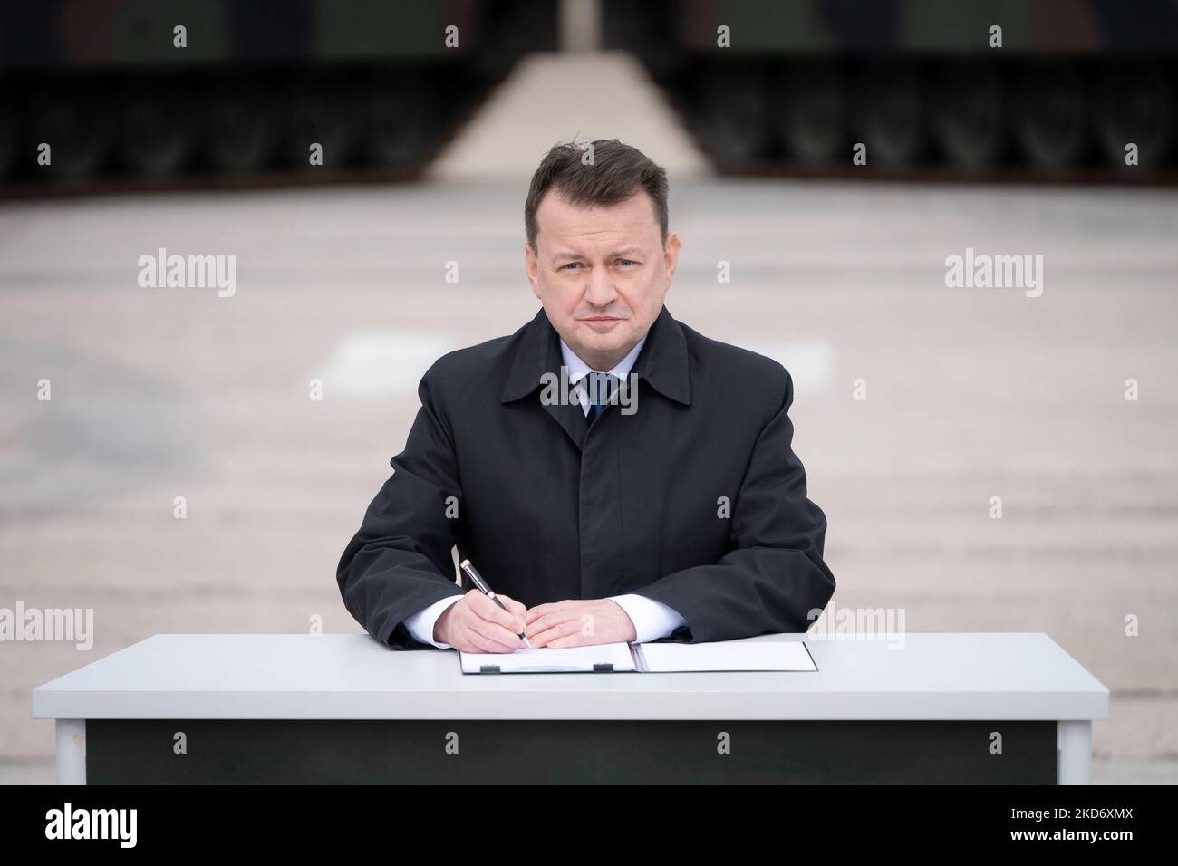 Polish Defense Minister Mariusz Blaszczak during the ceremony of ...