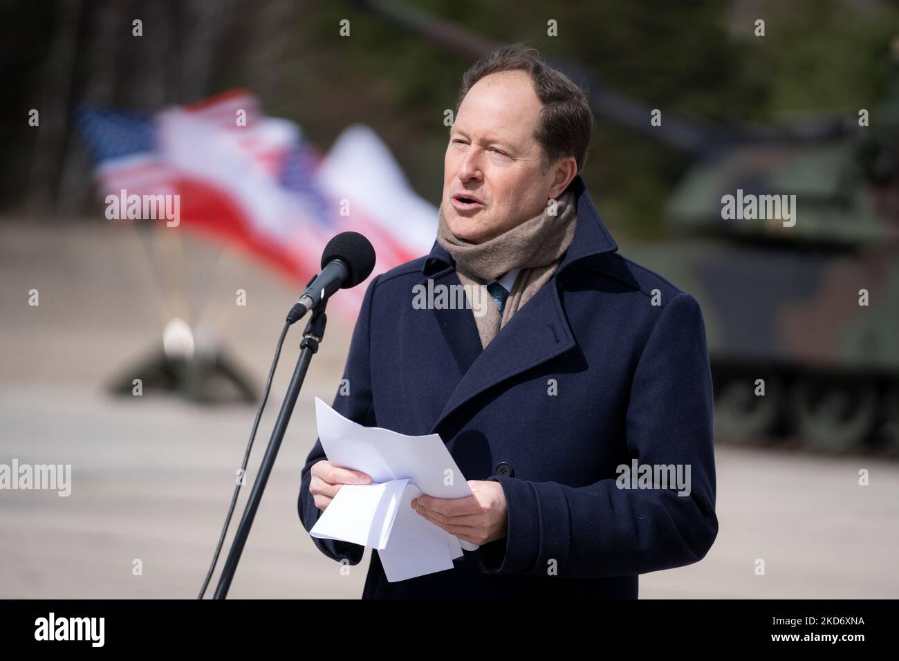 US Ambassador to Poland Mark Brzezinski during the ceremony of signing ...