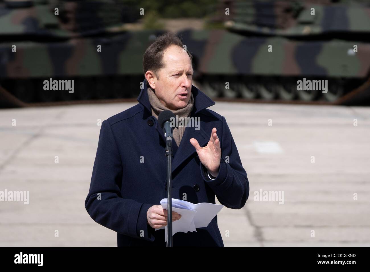 US Ambassador to Poland Mark Brzezinski during the ceremony of signing ...