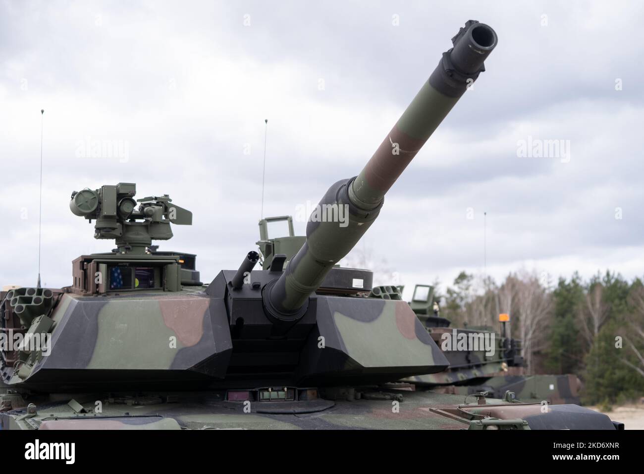 American Abrams tanks presented during the ceremony of signing the ...