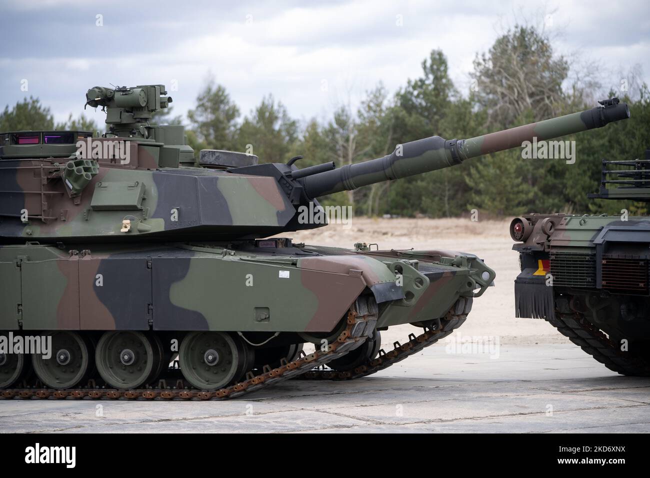 American Abrams tanks presented during the ceremony of signing the ...