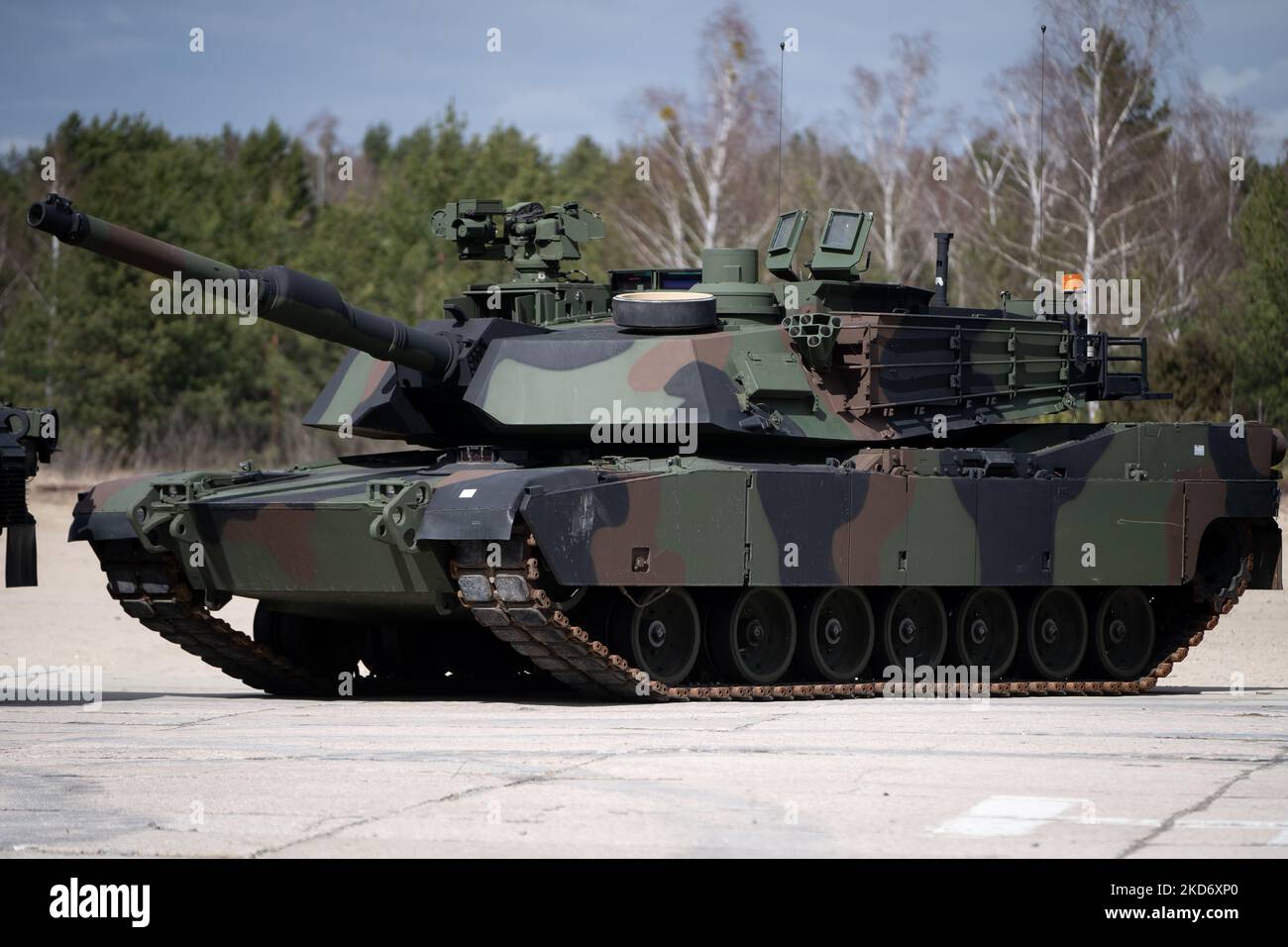 American Abrams tanks presented during the ceremony of signing the ...