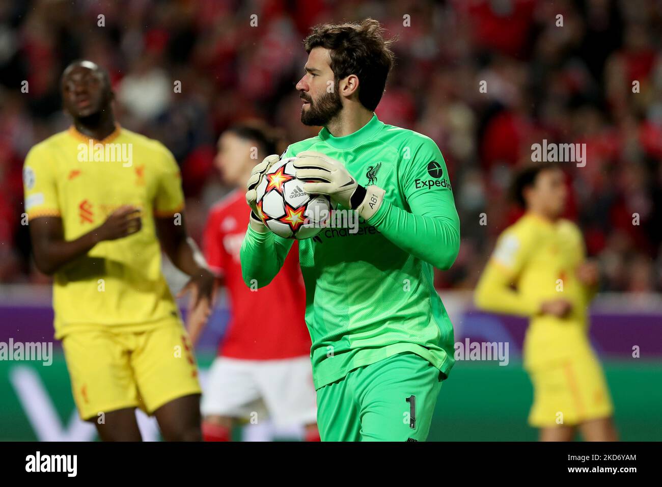 Liverpool FC's goalkeeper Alisson Becker in action during the UEFA ...