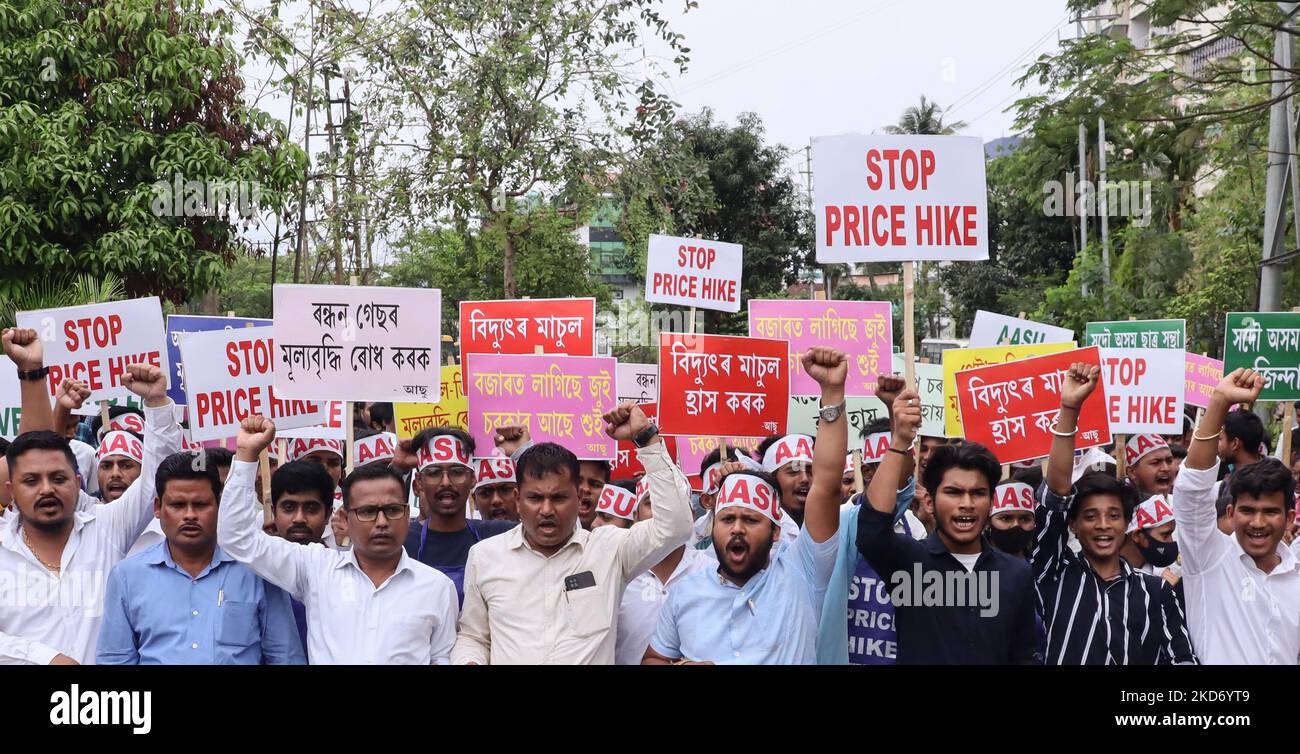 Activists of All Guwahati Students Union and AASU stage a protest over ...