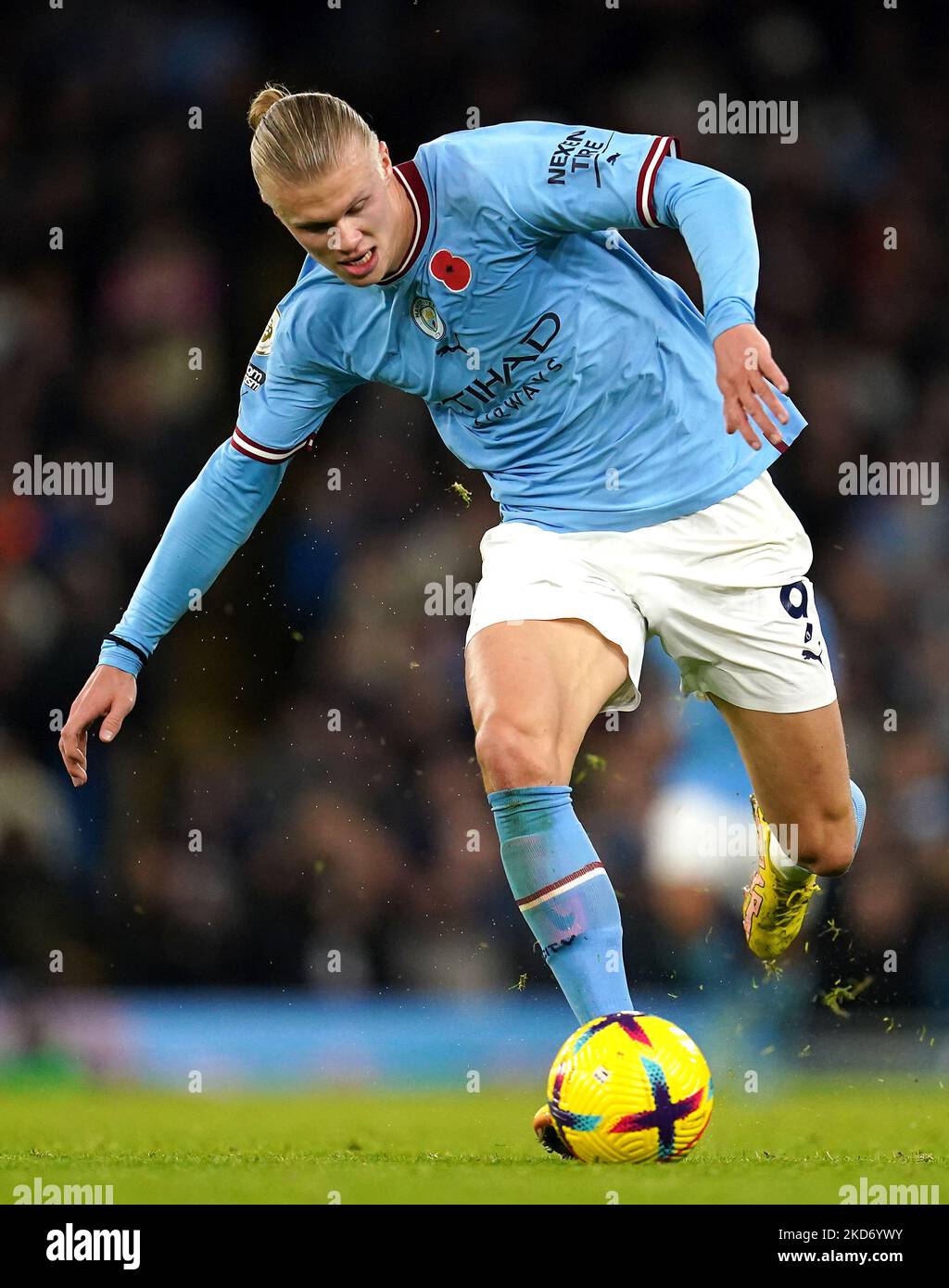 Manchester City's Erling Haaland in action during the Premier League ...