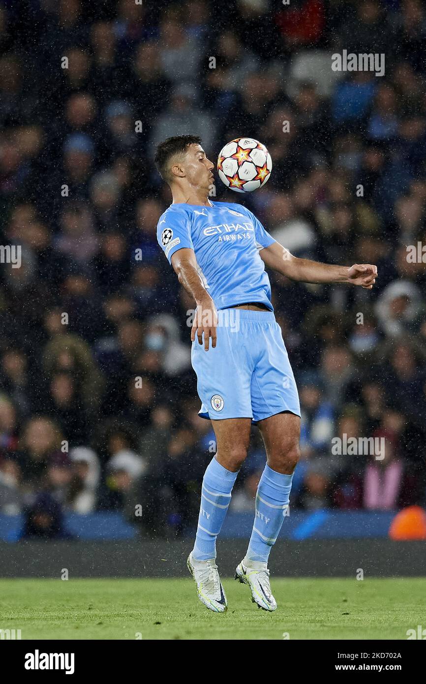 Rodri of Manchester City controls the ball during the UEFA Champions ...