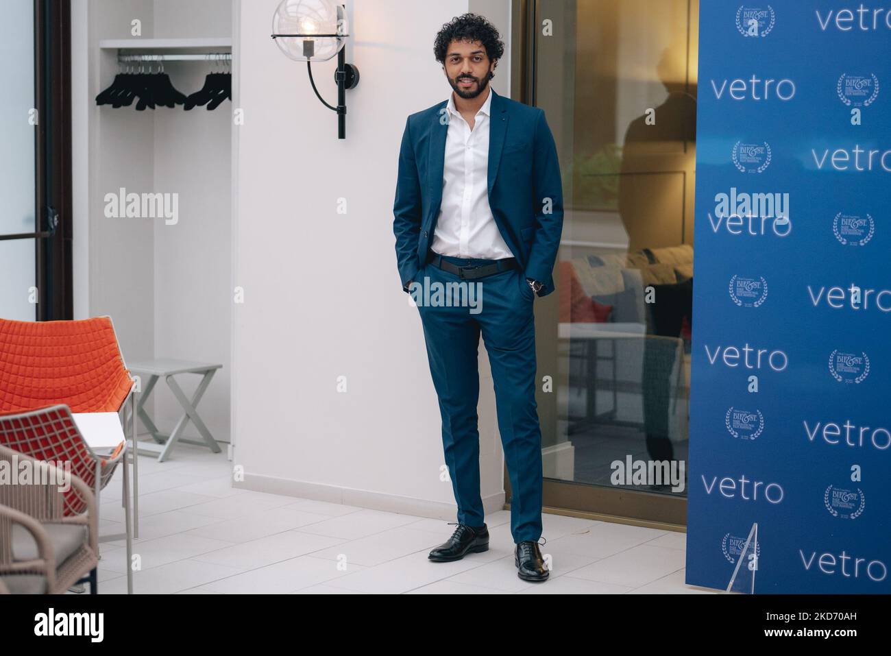 Marouane Zotti attends the photocall of the movie "Vetro" on April 06, 2022 in Rome, Italy ...