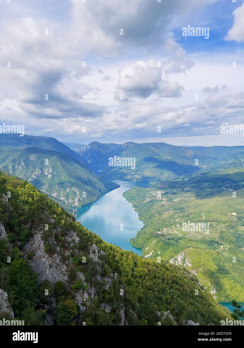 Majestic scenery nature river Drina Eastern Serbia Perucac Bajina Basta ...