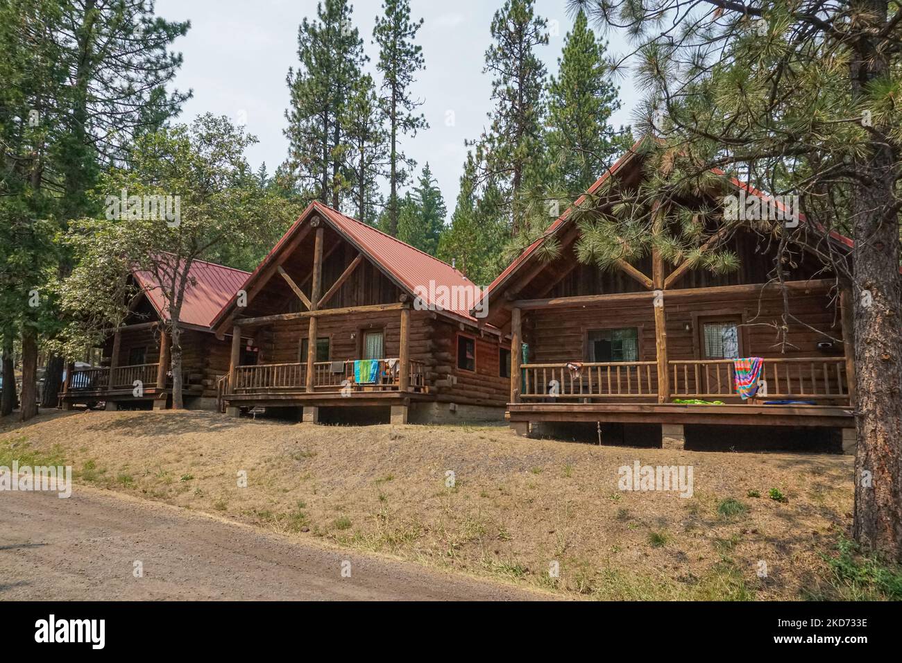 Rental cabins are a popular family destination at the campground inside ...