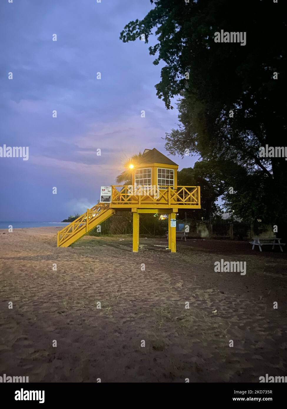 A lifeguard hut in the early morning light Stock Photo - Alamy