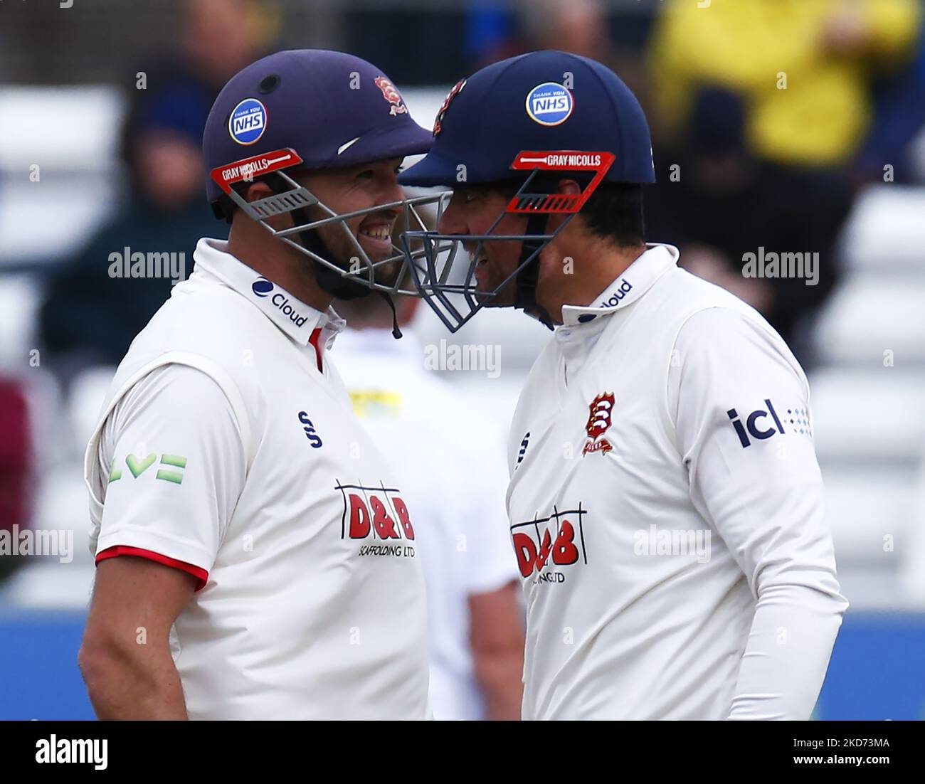 L-R Essex's Nick Browne and Essex's Sir Alastair Cook during County ...