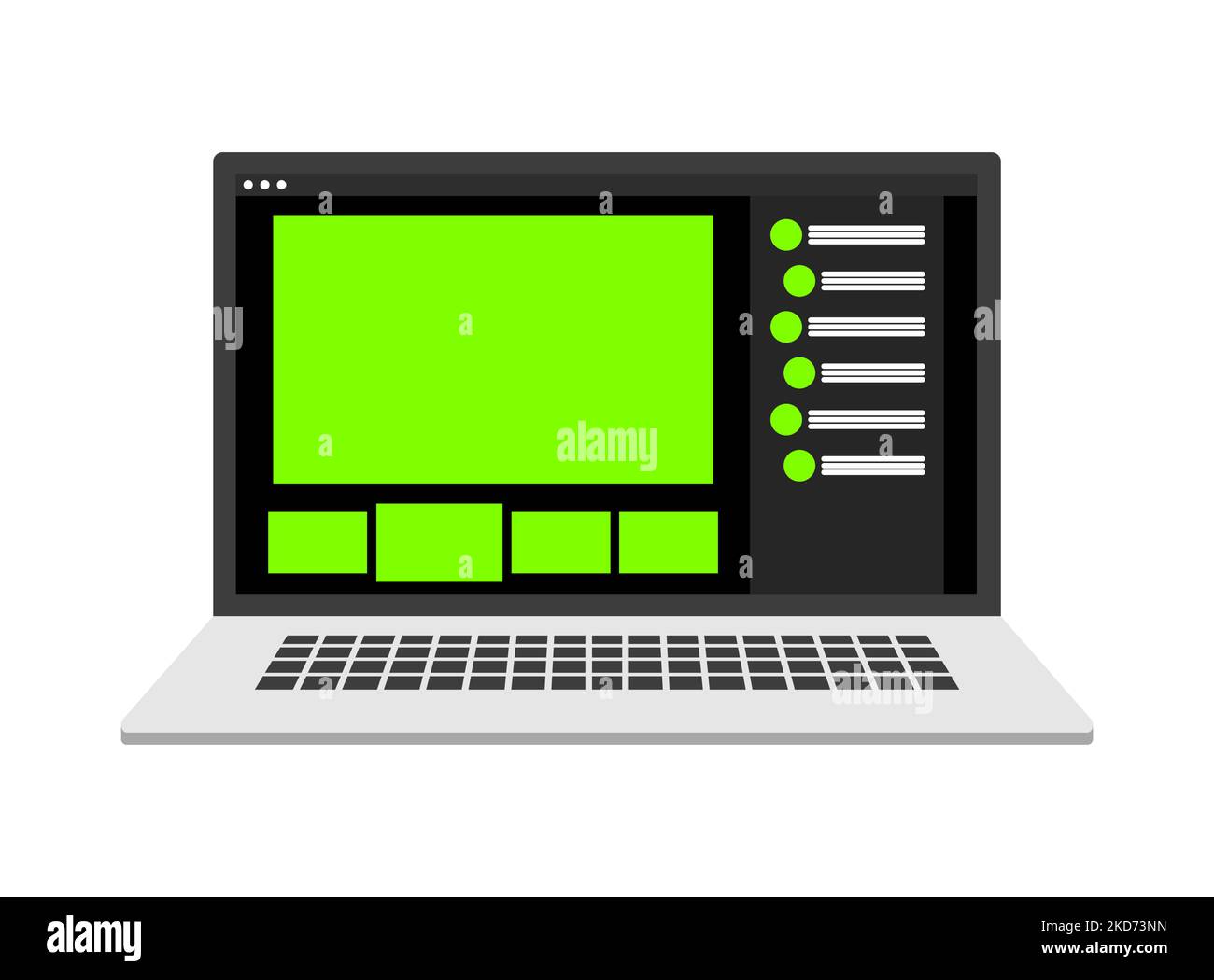 Video conference user interface on laptop. Video call window overlay ...