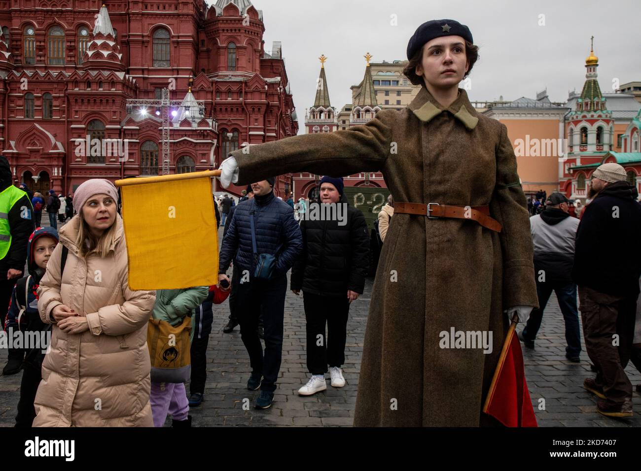 Soviet female soldier red square parade vintage hi-res stock ...