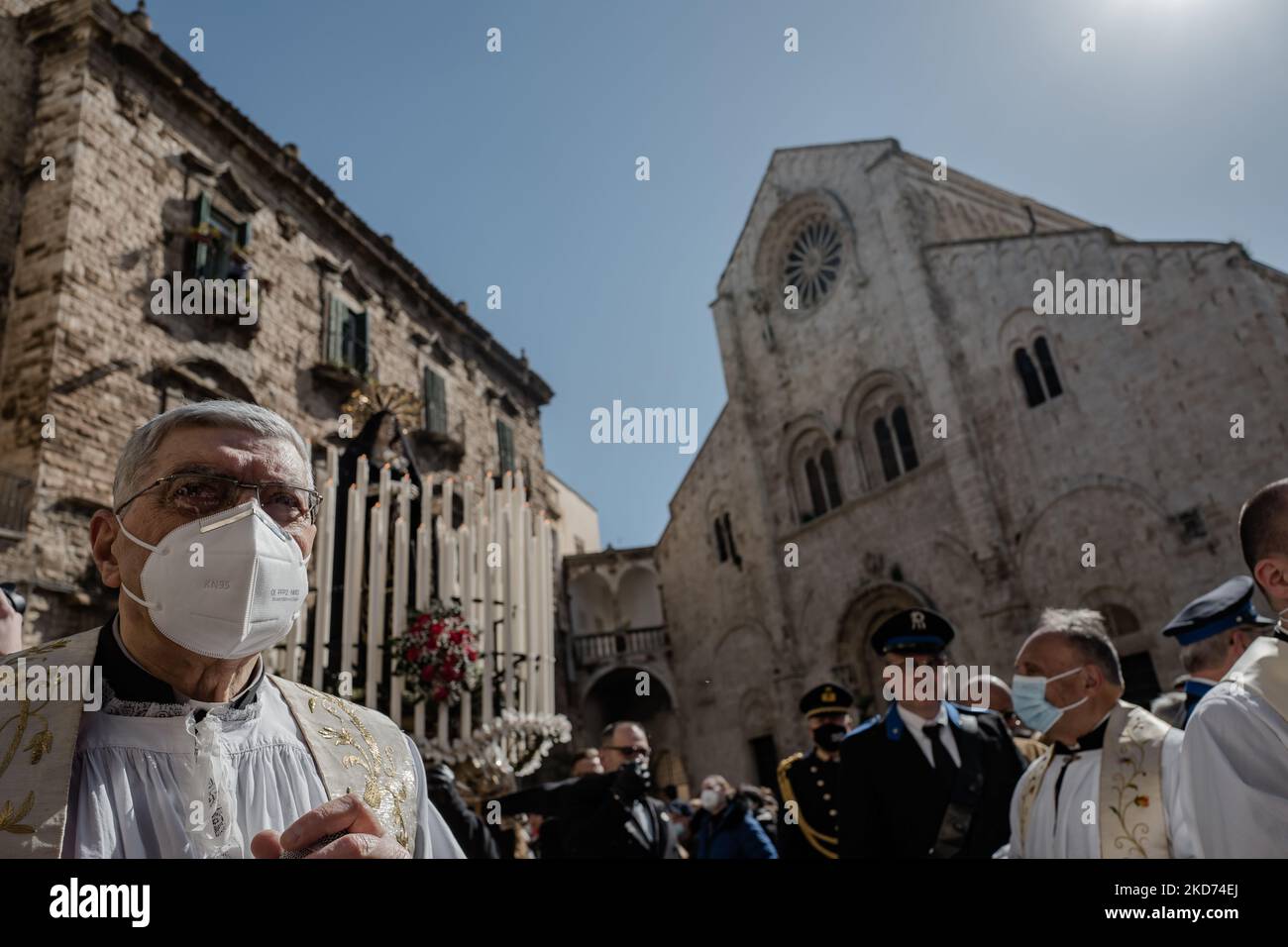 The priest of the Maria Assunta Co-Cathedral during the Desolata ...