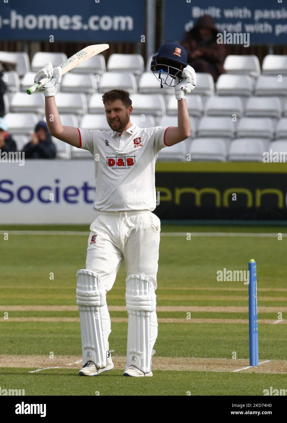 Essex's Matt Critchley celebrates his century during County ...