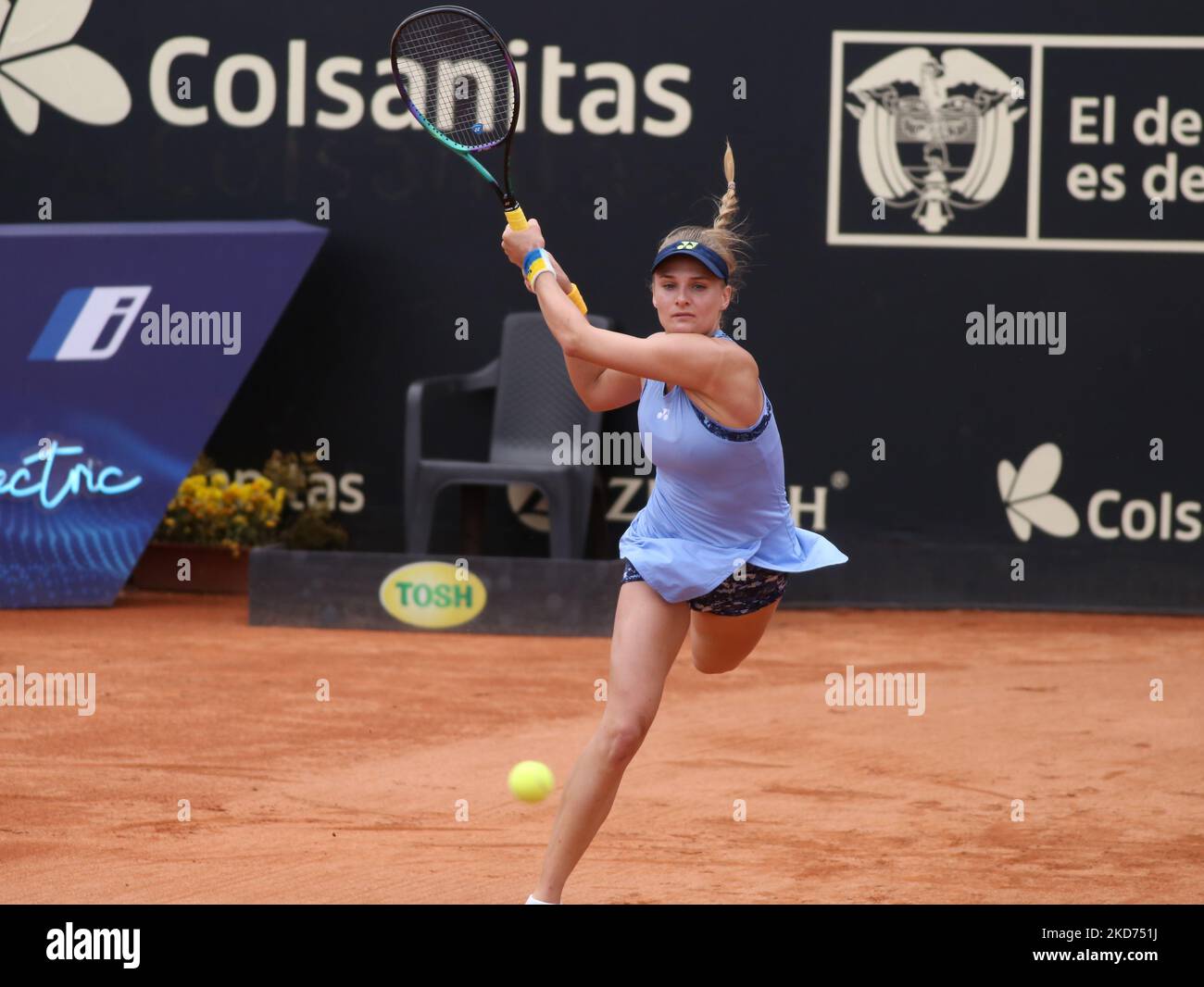 Dayana Yastremska of Ukraine plays during the match against Laura ...