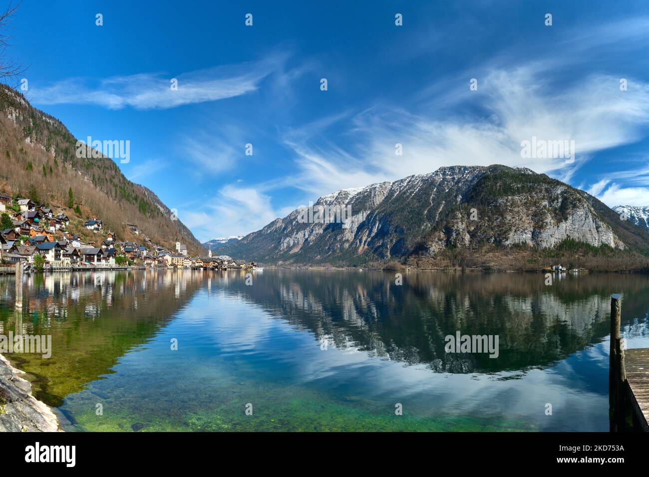 A beautiful shot of the Hallstatter lake in Hallstatt, Austria Stock ...