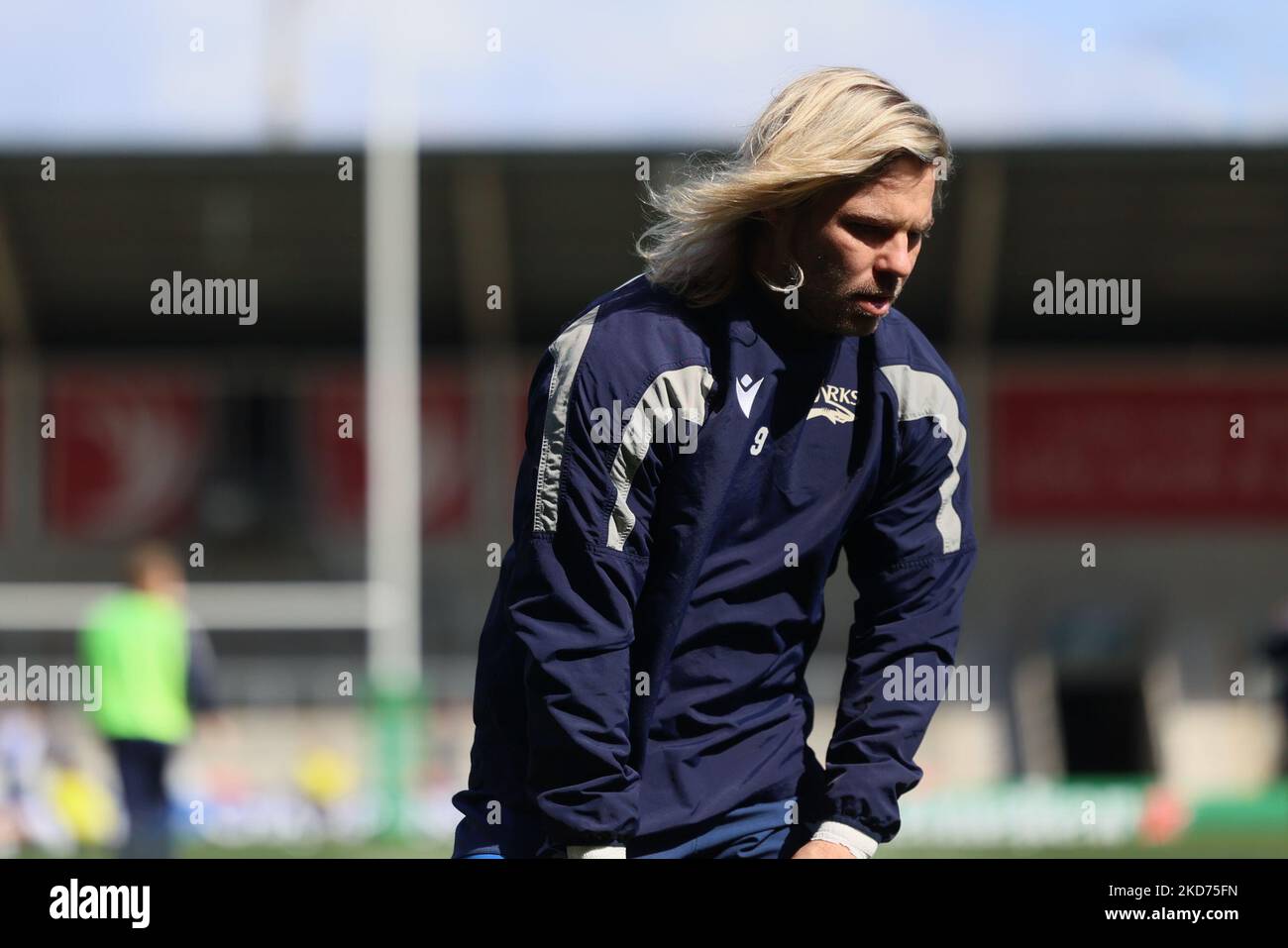 Faf de Klerk of Sale Sharks warming up before the European Champions ...