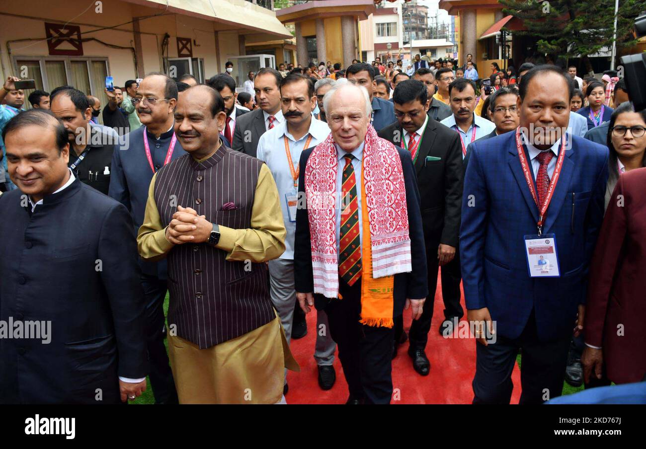 Lok Sabha Speaker Om Birla with Assam Chief Minister Himanta Biswa ...