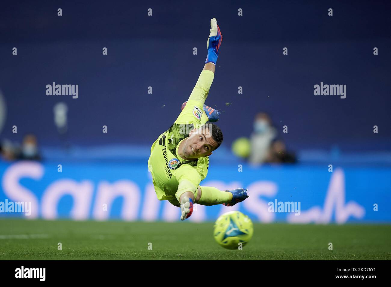 David Soria of Getafe in action during the La Liga Santander match ...