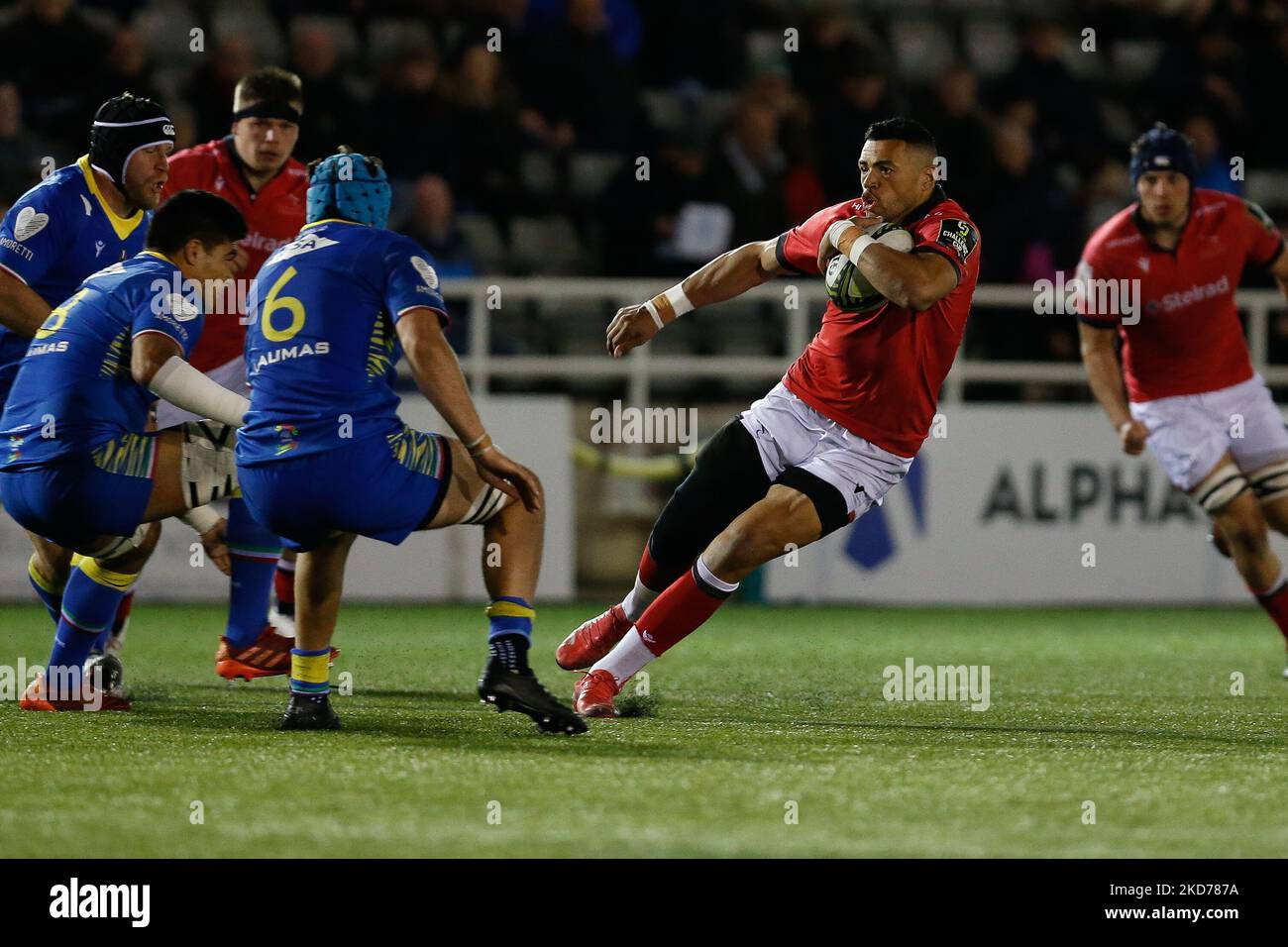 Luther Burrell of Newcastle Falcons in action during the BETFRED ...
