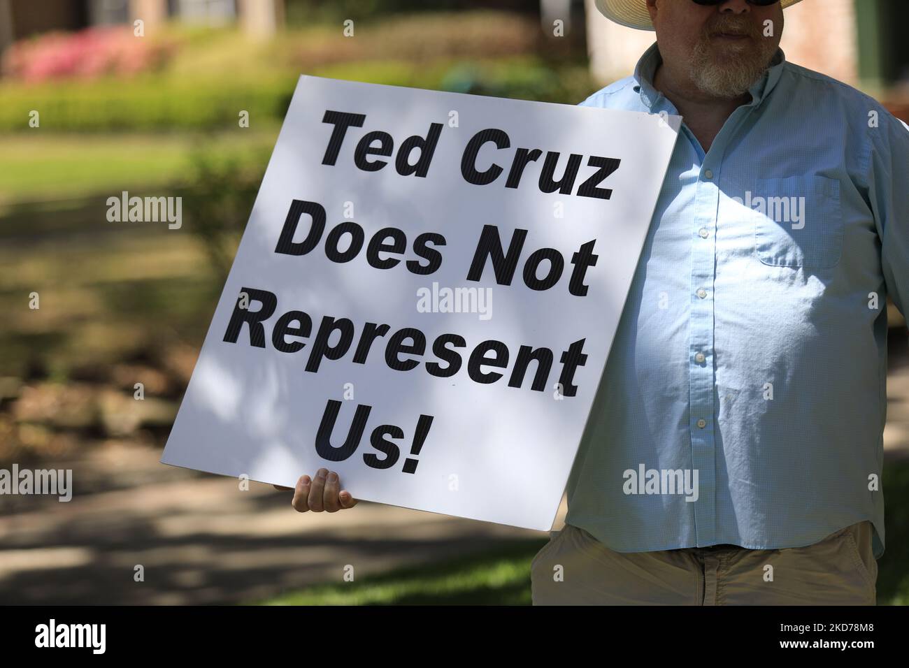 Demonstrators gathered outside Sen. Ted Cruz’s house Saturday afternoon ...