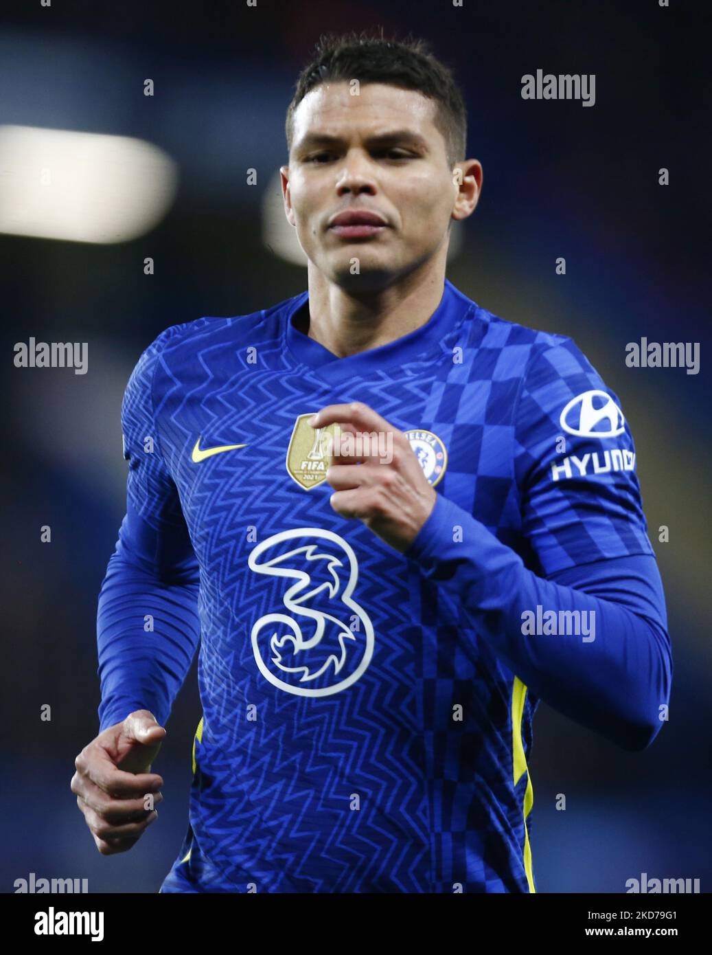 Chelsea's Thiago Silva during Champions League Quarter-Final between Chelsea and Real Madrid at ...