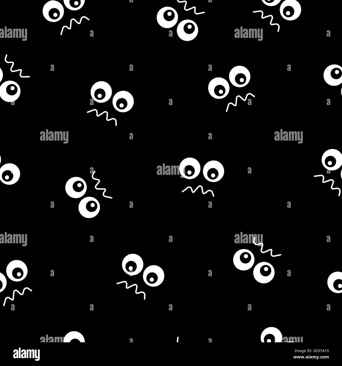 Happy Halloween seamless pattern with spider eyes for greeting card ...