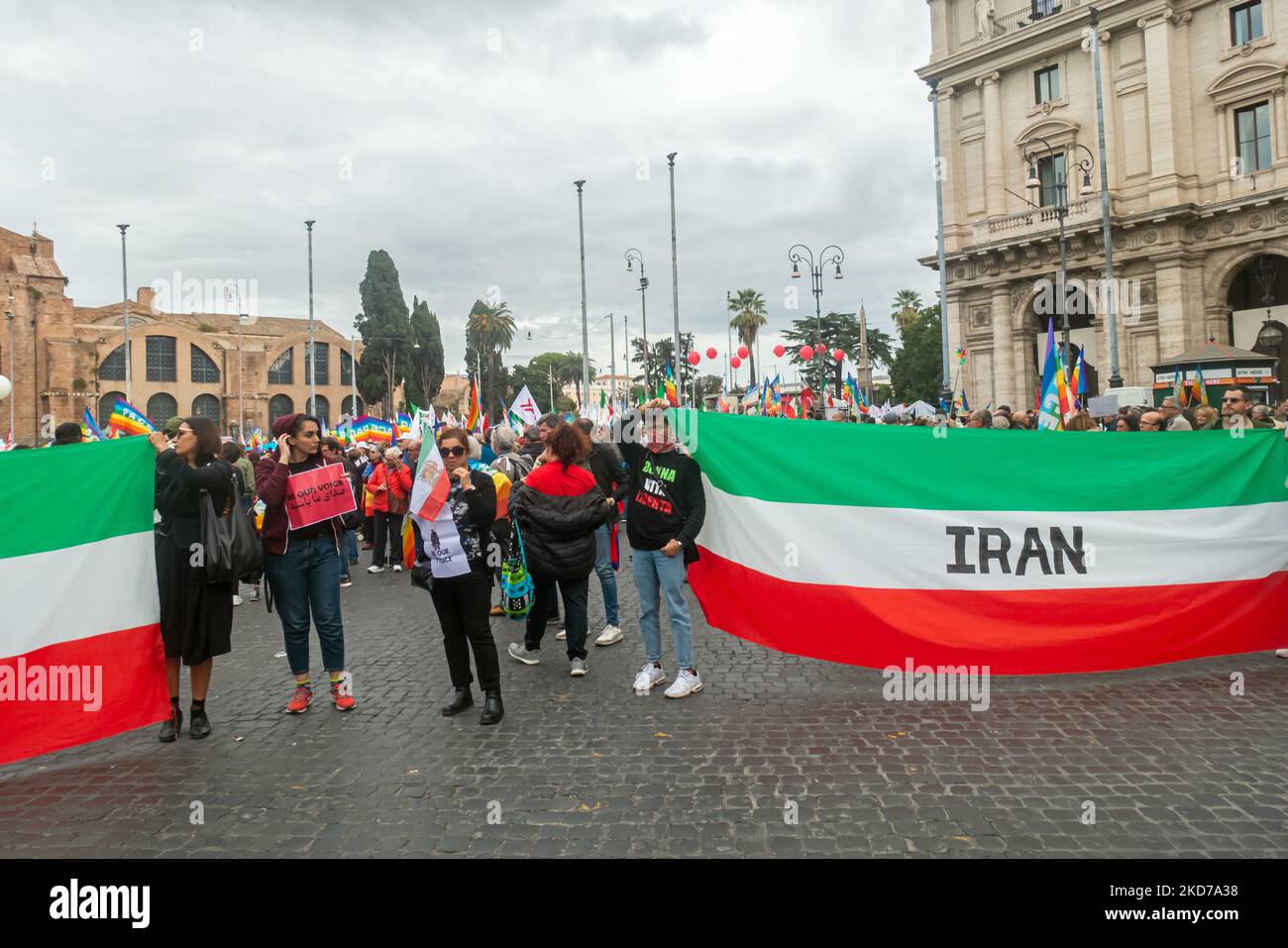 Rome, Italy - November 5th, 2022: Thousands of people demonstrate for ...