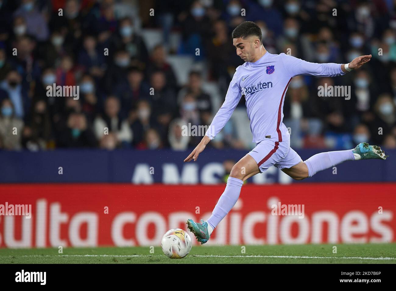 Ferran Torres of Barcelona shooting to goal during the La Liga ...