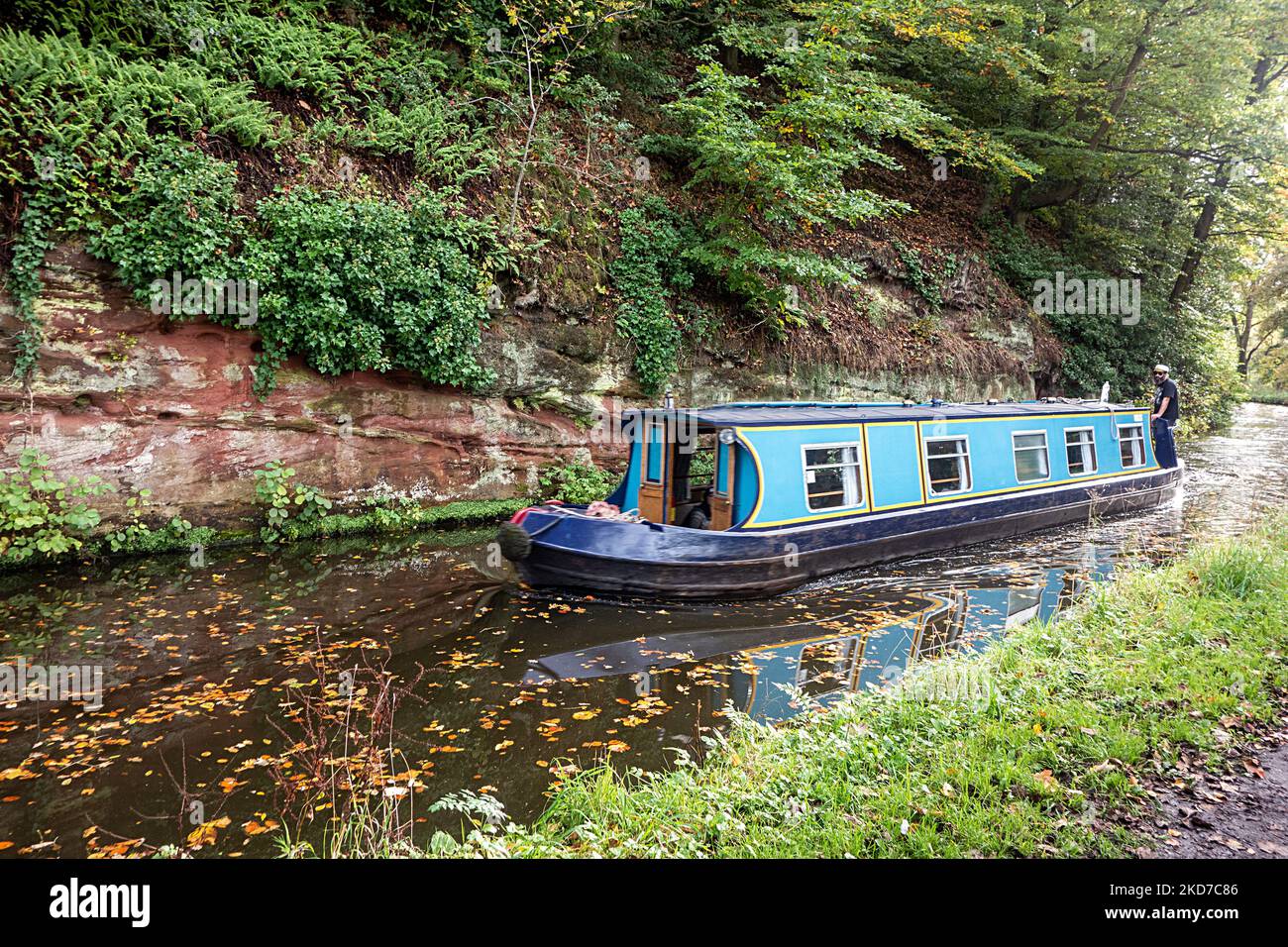 Narrowboat on the Staffordshire and Worcester canal at the ...