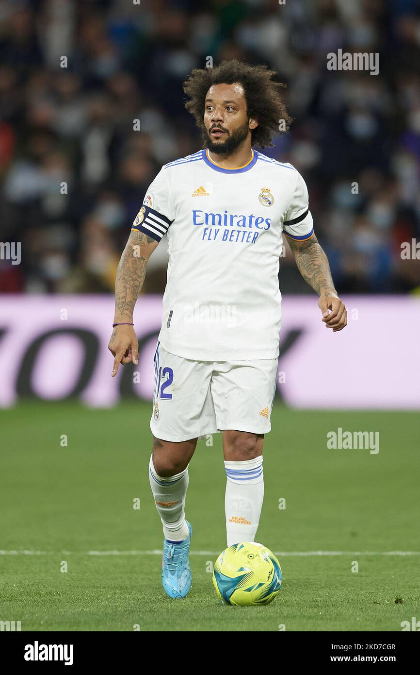 Marcelo of Real Madrid controls the ball during the La Liga Santander ...