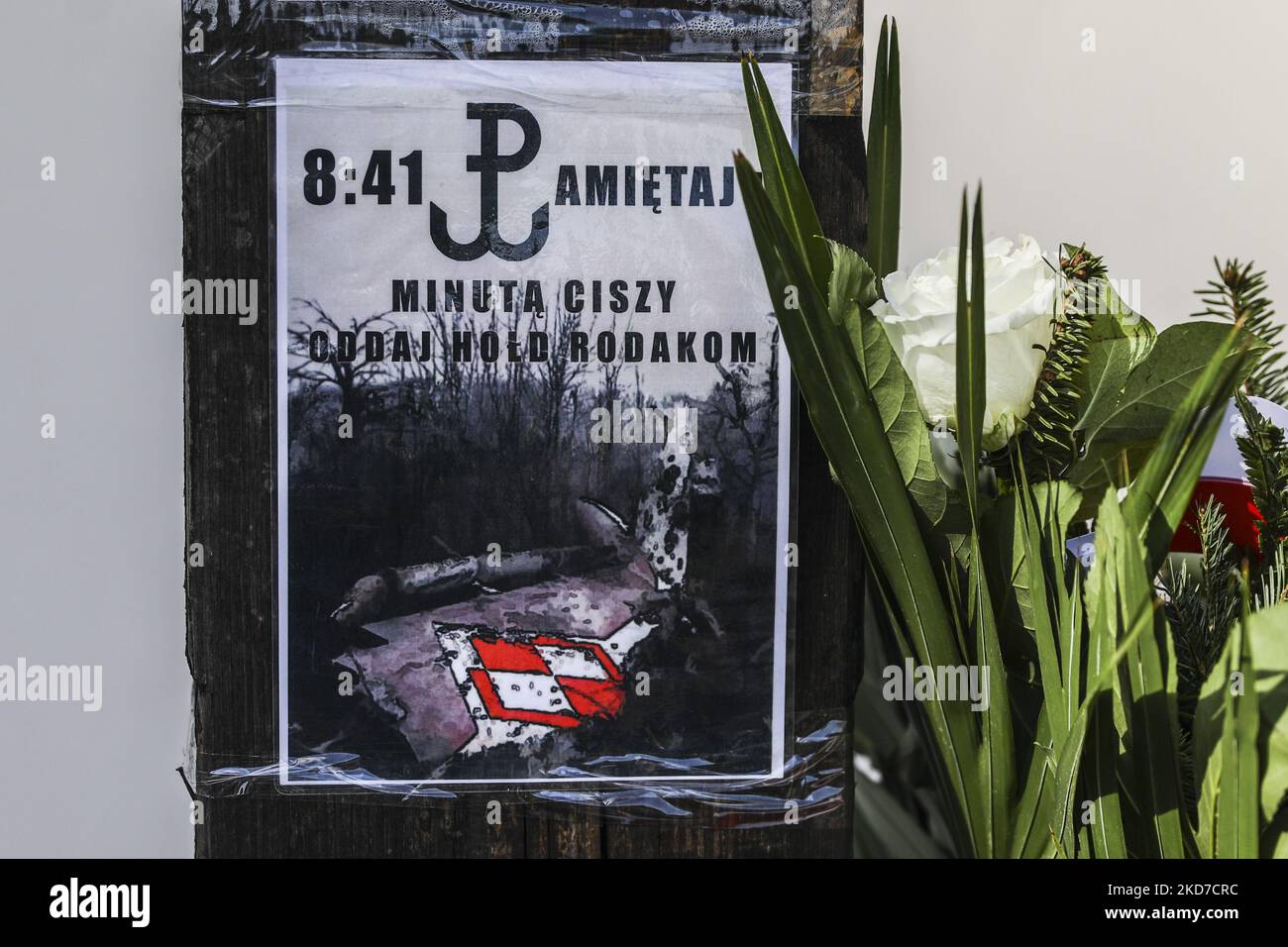 A poster commemorating the 12th anniversary of the presidential plane ...