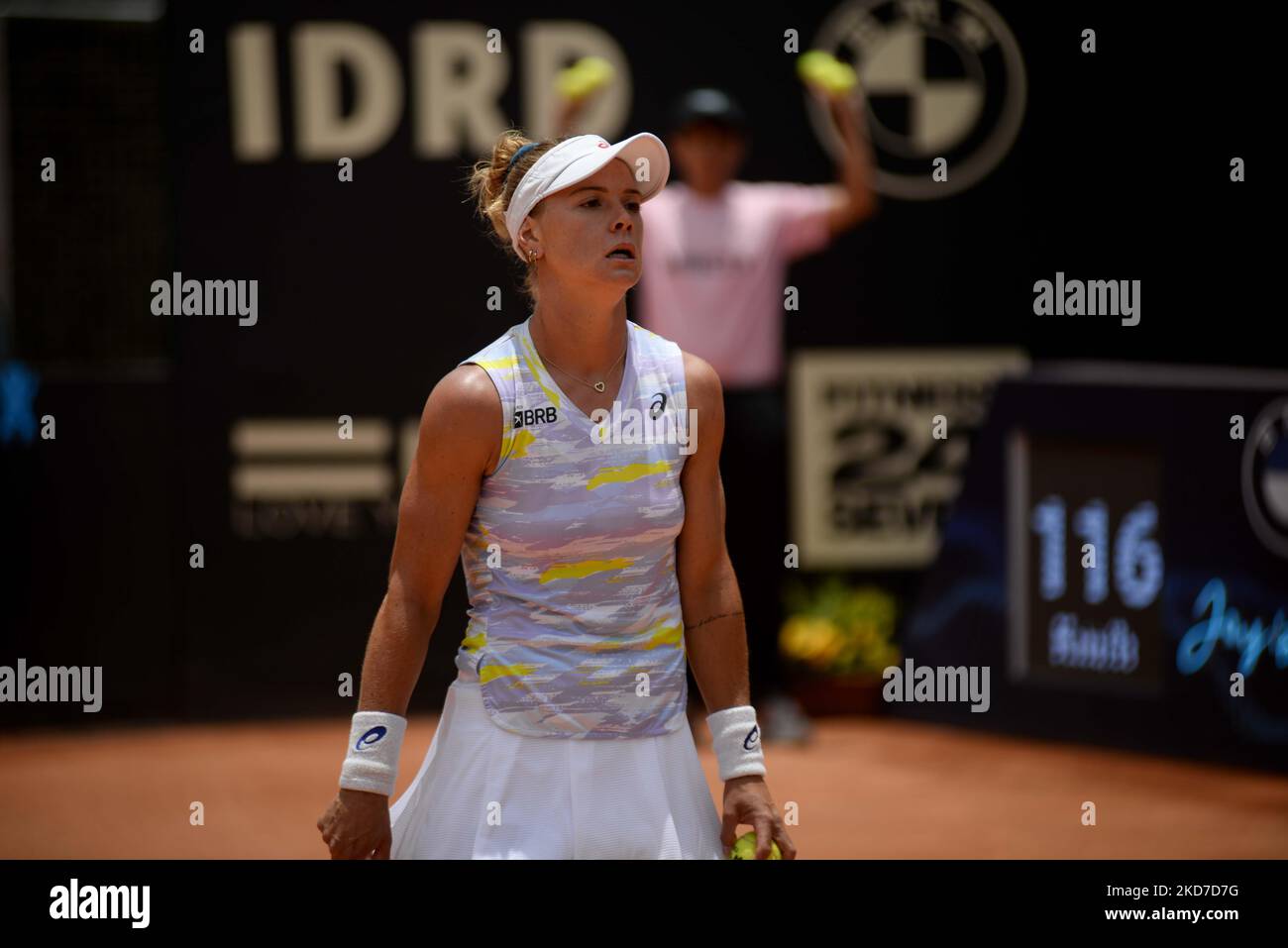 The tennis player Laura Pigossi from Brazil in the final game of the ...