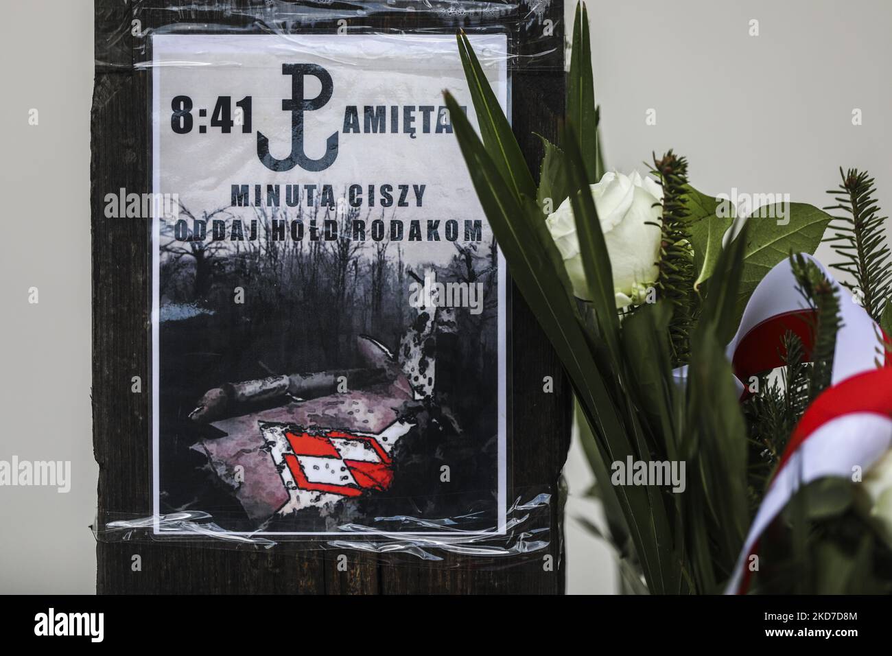A poster commemorating the 12th anniversary of the presidential plane ...