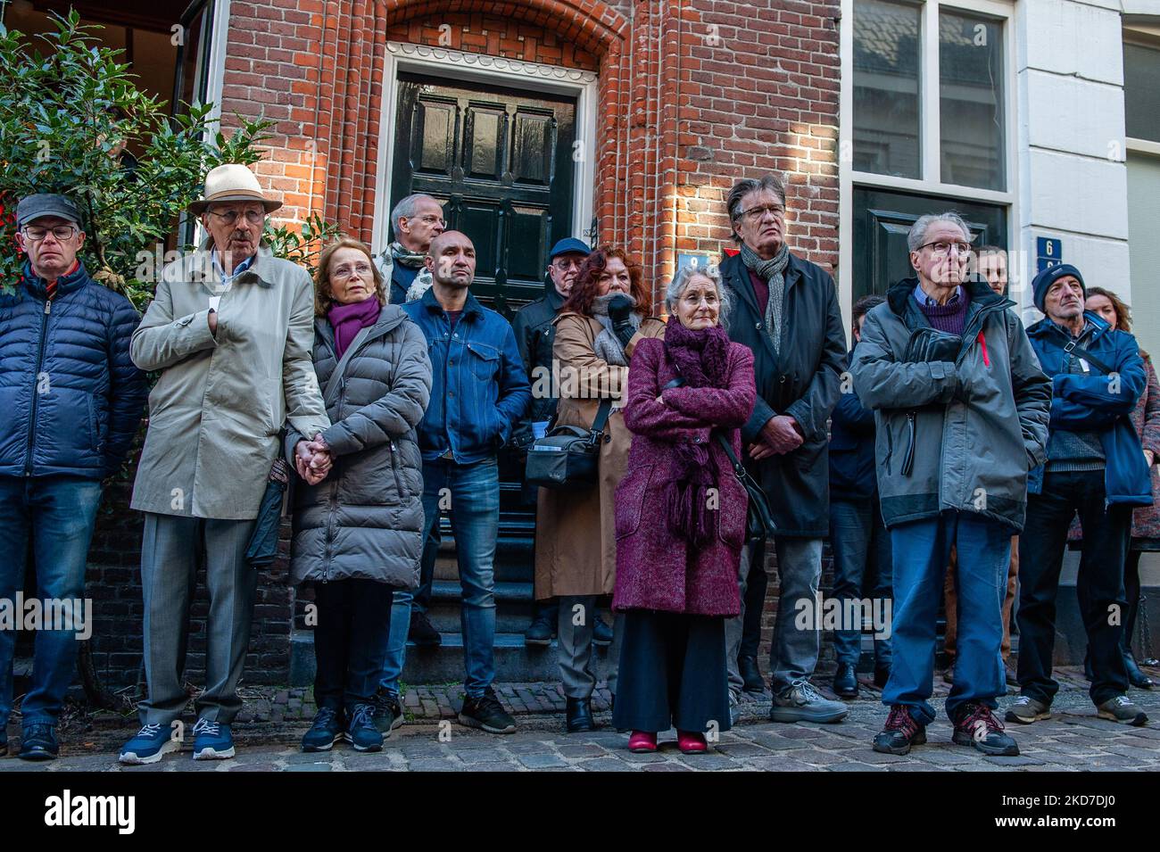 People are emotionally listening to the speeches after placing the ...