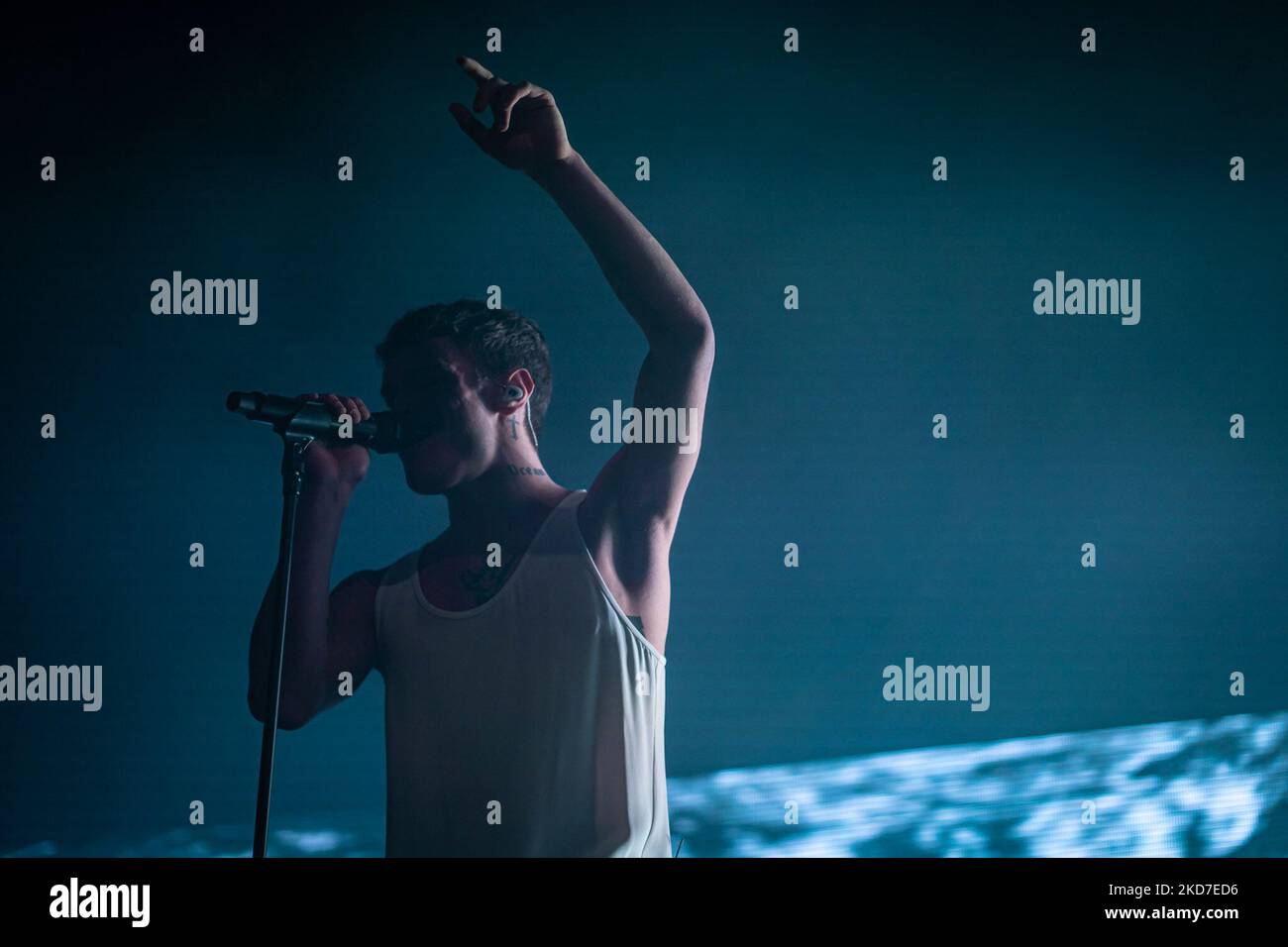 Blanco during the Italian singer Music Concert Blanco - Blu Celeste ...